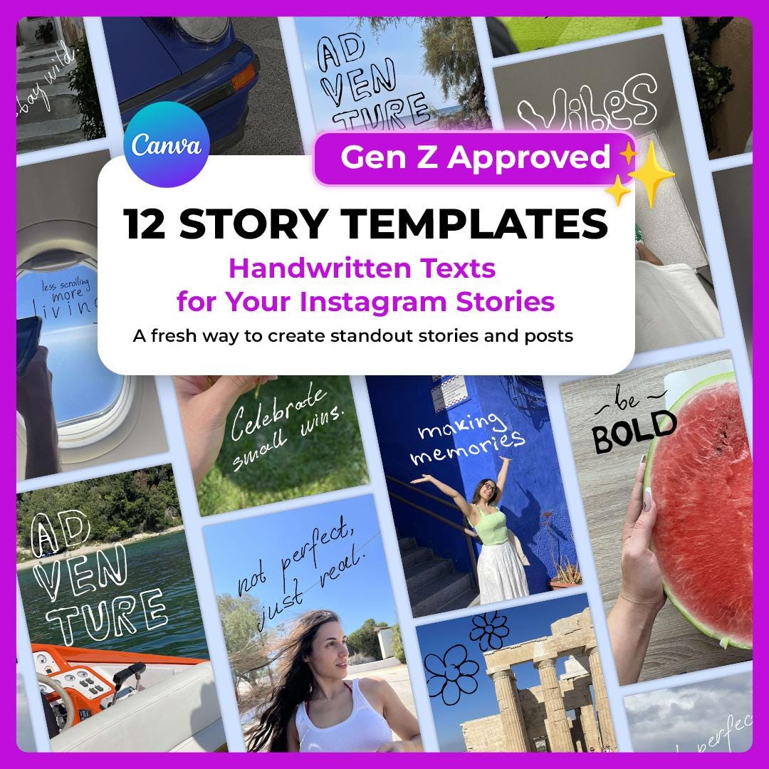 Your Instagram Glow-up Starts Here: 12 Handwritten Story/post Templates ...