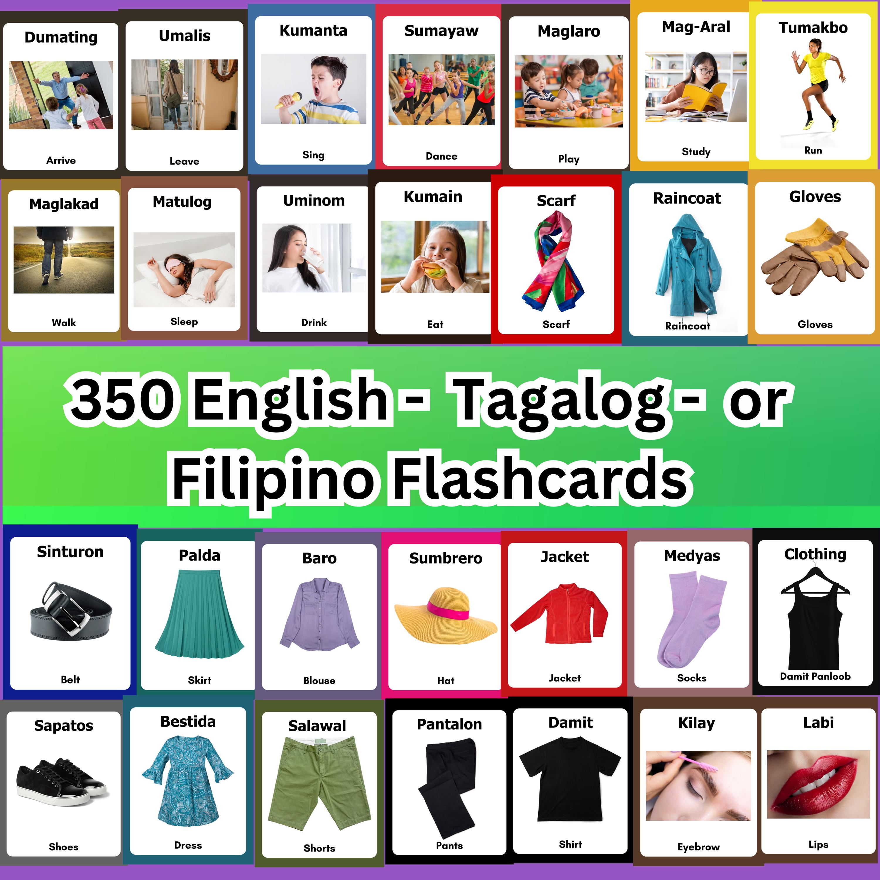 Tagalog English Flashcards: Bilingual Learning for Kids (PDF Download ...