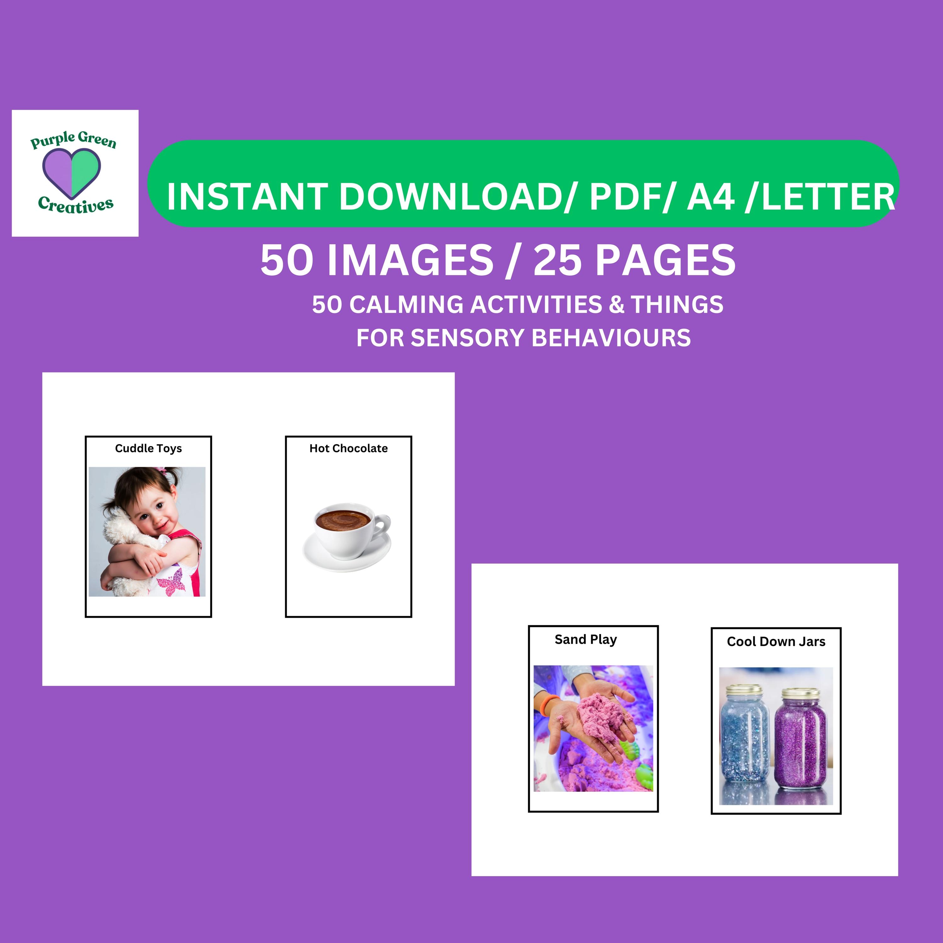 ASD Visual Guide. Sensory Behaviour, Visual Card, Calming Activities ...