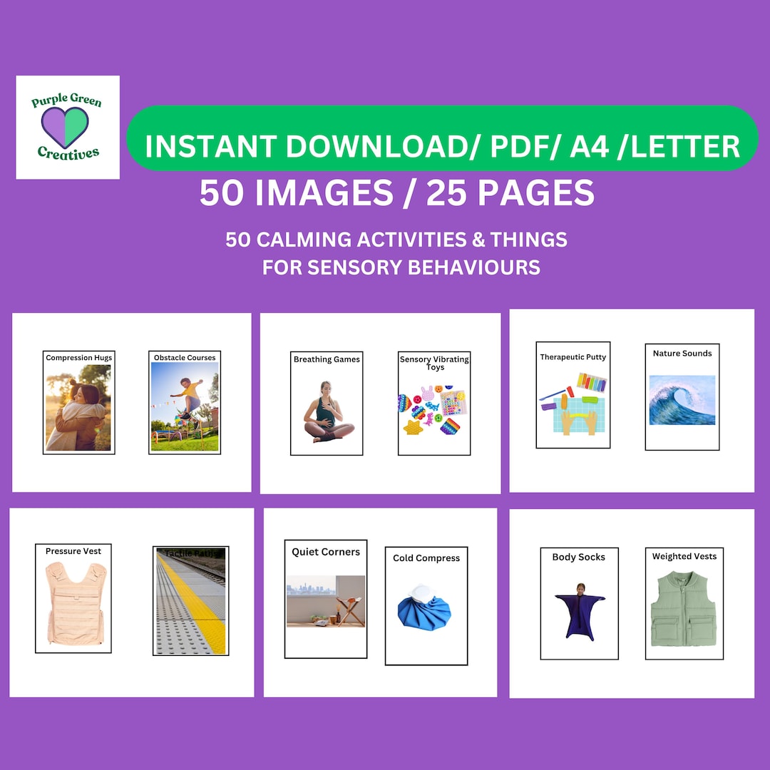 ASD Visual Guide. Sensory Behaviour, Visual Card, Calming Activities ...