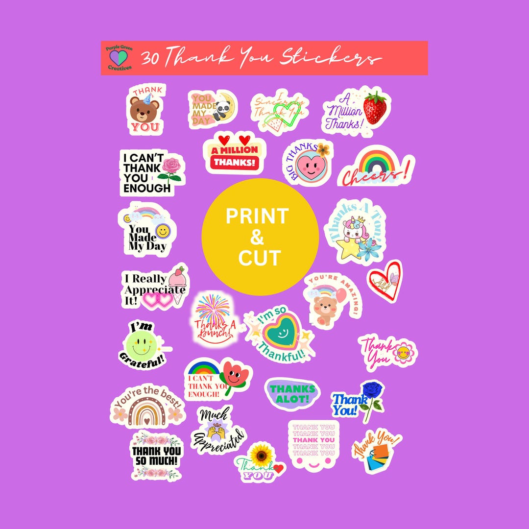 Thank You, Stickers, Thanks Sticker, Packaging Sticker, Birthday ...