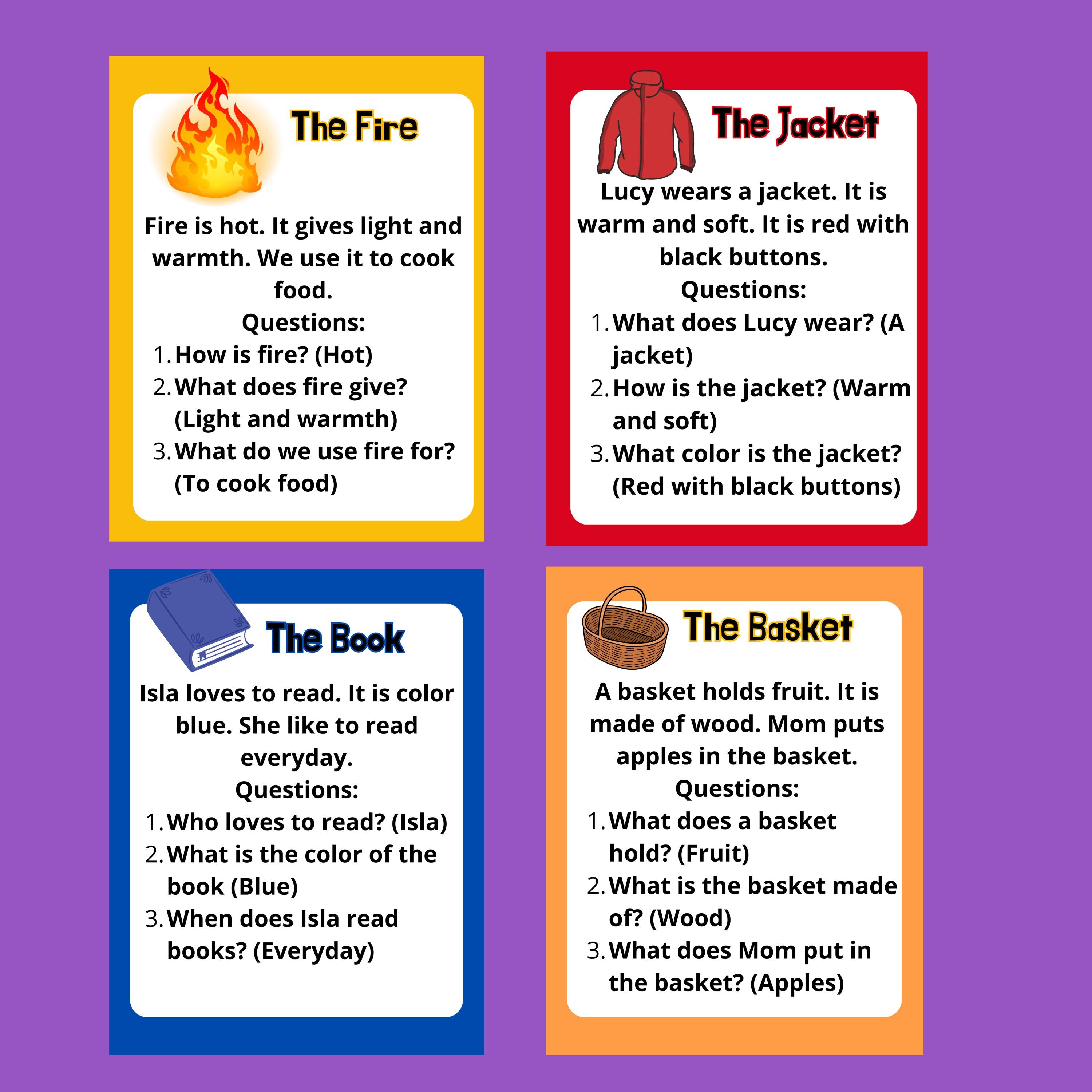 Short Story for Kindergarten, Kids Short Story, Reading Comprehension ...