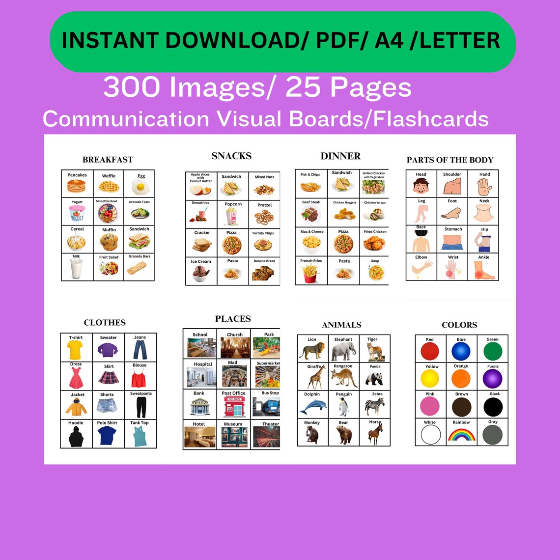 Communication Cards, Visual Cards, Daily Routine Cards, Visual Boards ...