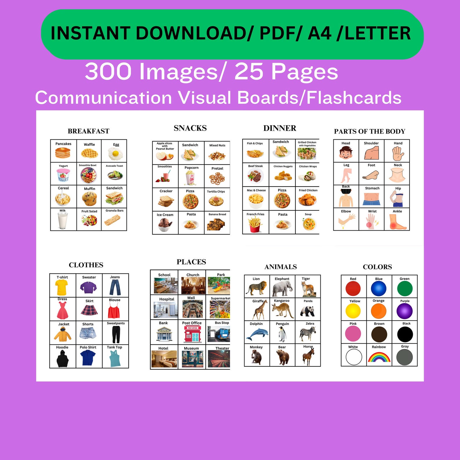 Communication Cards, Visual Cards, Daily Routine Cards, Visual Boards ...