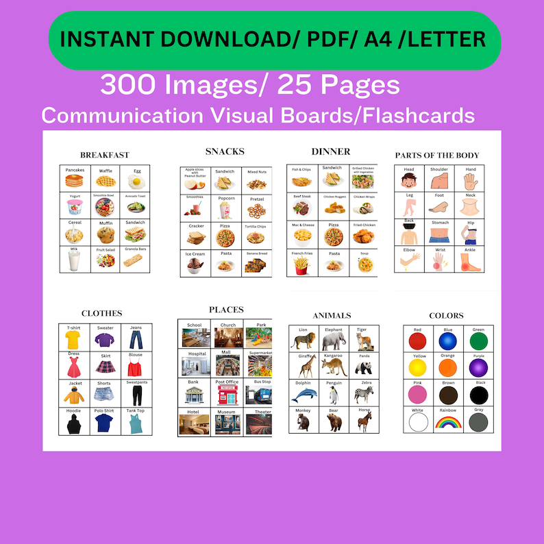 Communication Cards, Visual Cards, Daily Routine Cards, Visual Boards ...