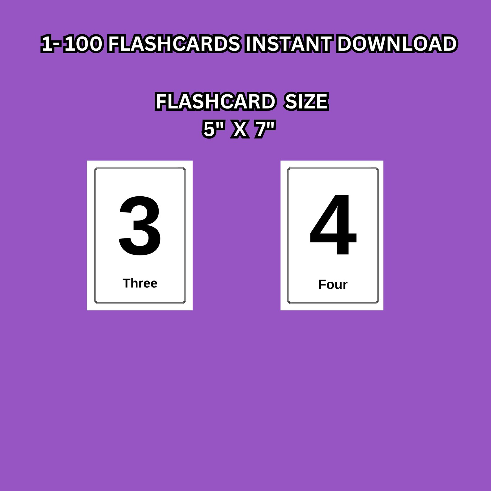 Number Flashcards 1-100 Flashcards Counting Number Flashcard for ...