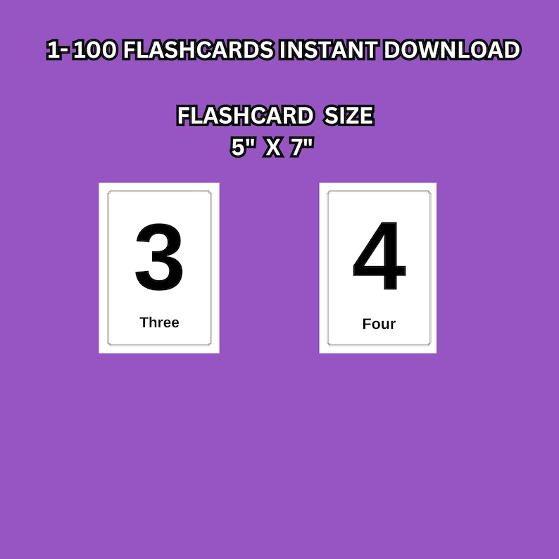 Number Flashcards 1-100 Flashcards Counting Number Flashcard for ...