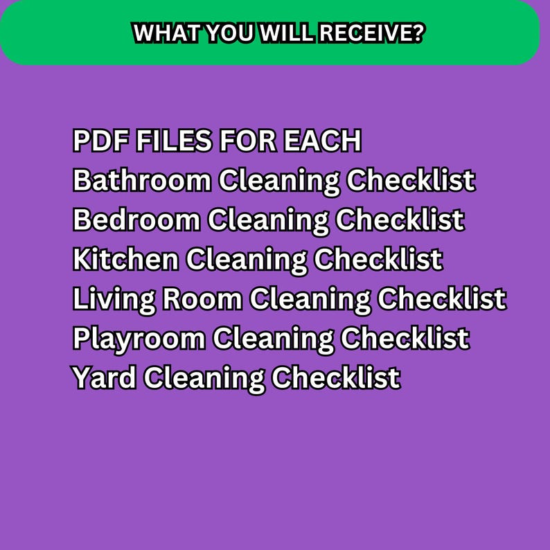 Kids Cleaning Checklist Printable, Child Chore Chart PDF, Daily ...