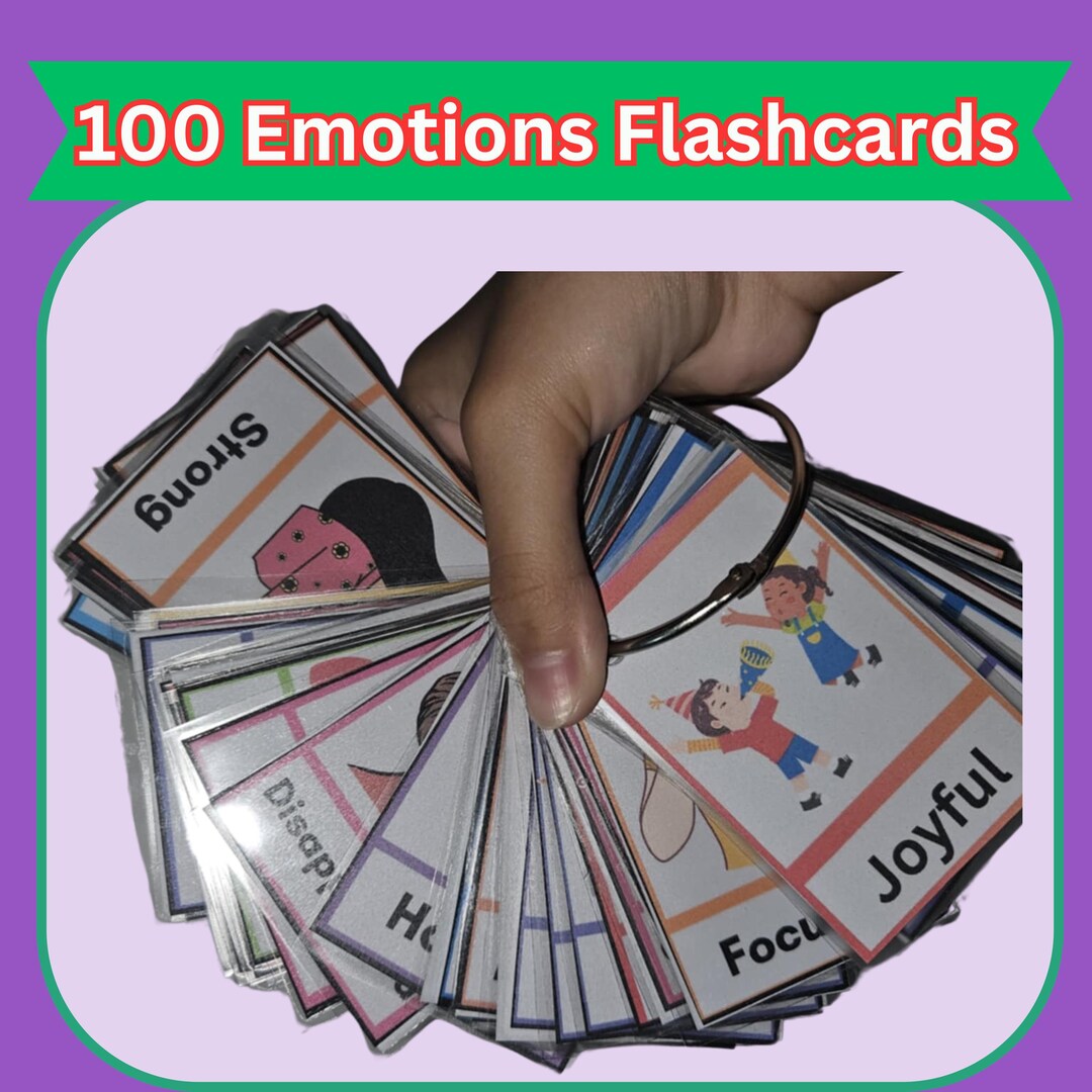 100 Emotions Flashcards: Printable Educational Tool (PDF) - Etsy