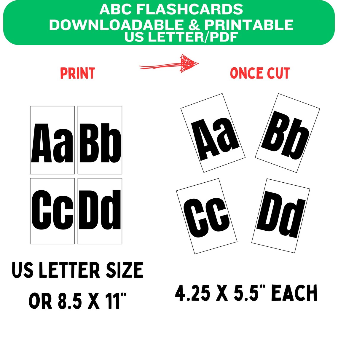 ABC Flashcards: Alphabet Learning for Toddlers (PDF Downloadable File ...