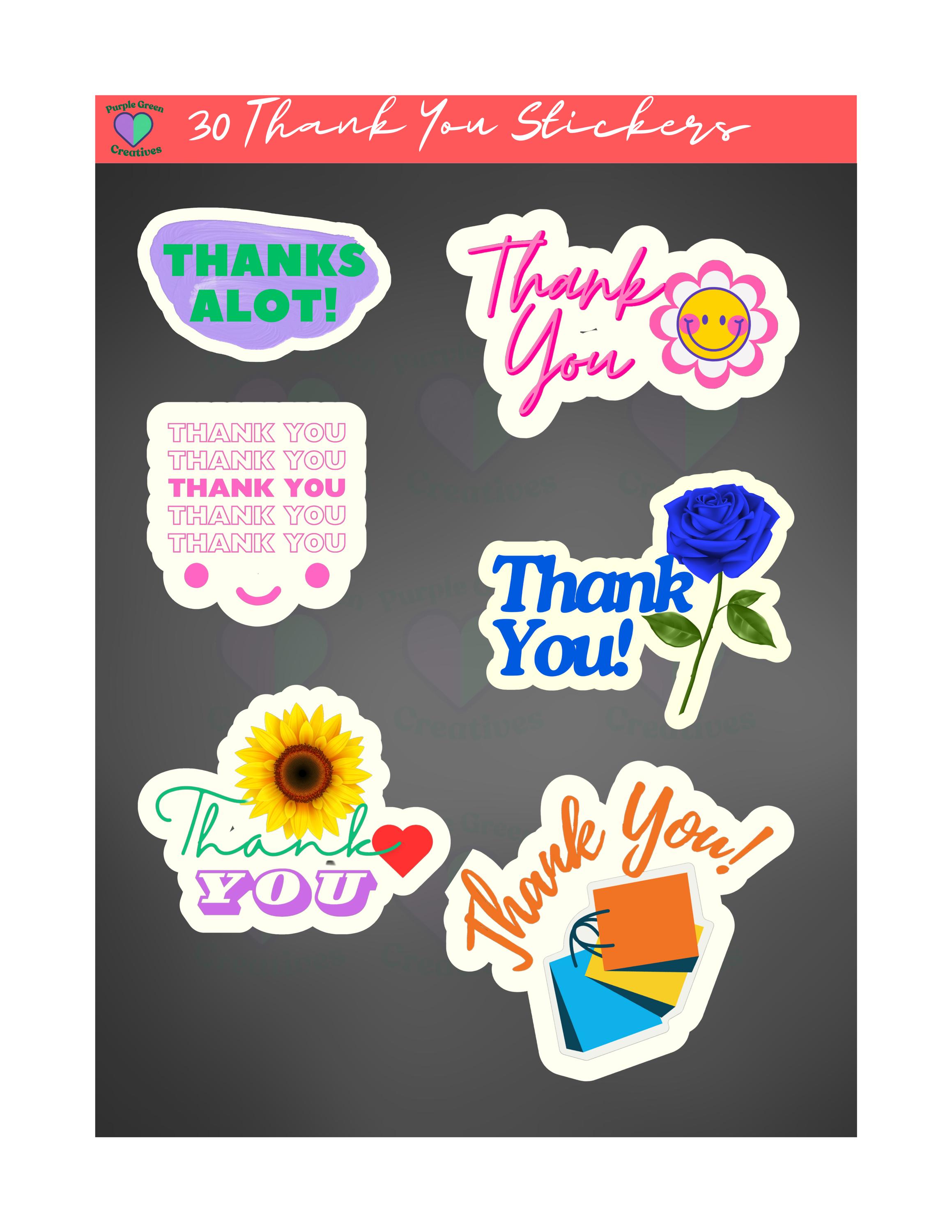 Thank You, Stickers, Thanks Sticker, Packaging Sticker, Birthday ...