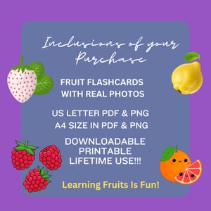 Flashcard for Toddler 1-3 Alphabet Fruit ABC Fruits Flashcard Letter ...