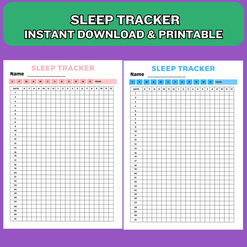 Sleep Tracker Monitoring Template Printable for Kids Sleep Cycle ...