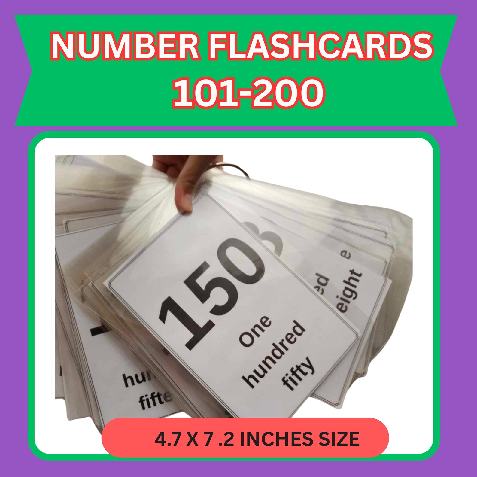 Number Flashcards 101-200 (digital Download) - Etsy
