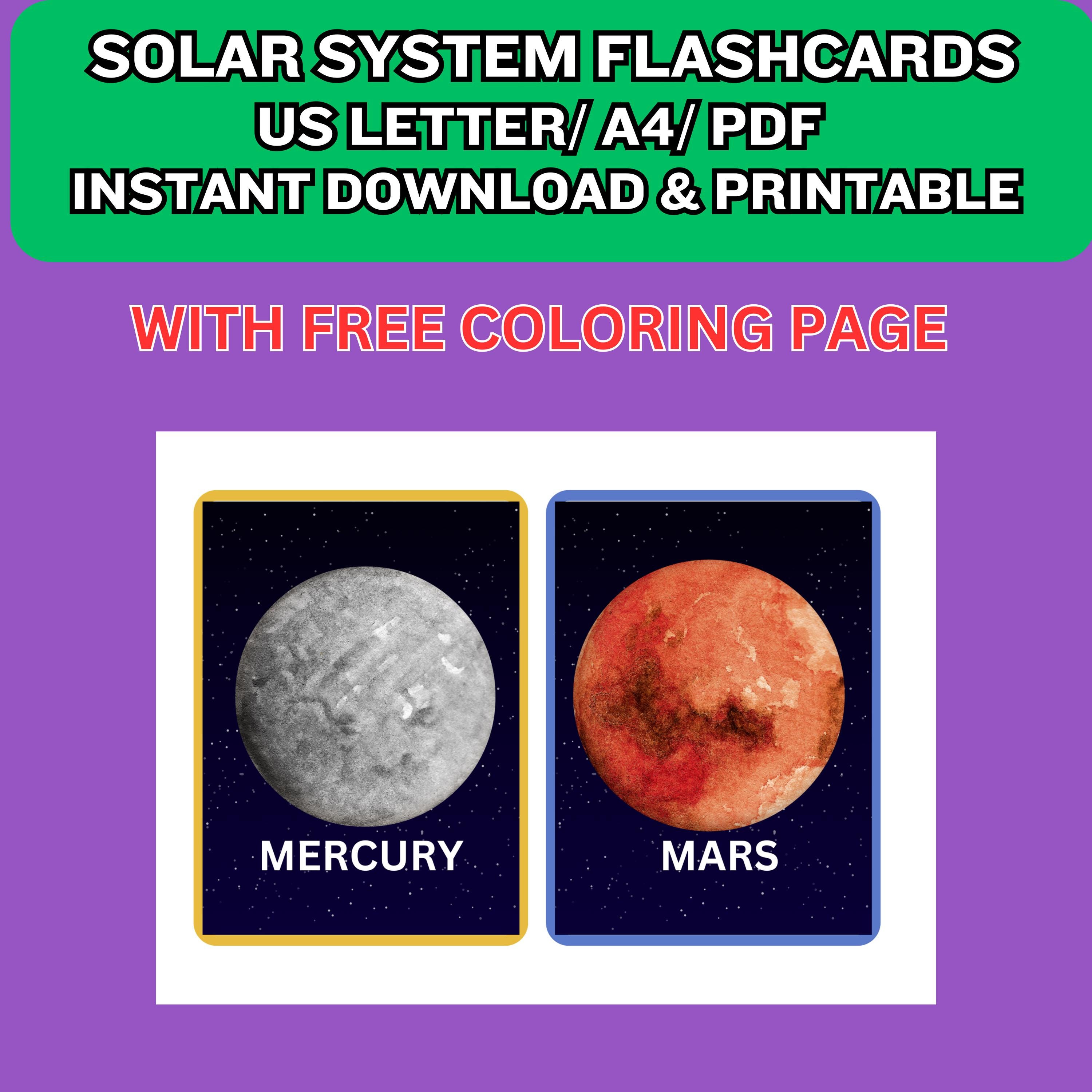 Solar System Flashcard for Kids Flashcard Solar System Planets ...