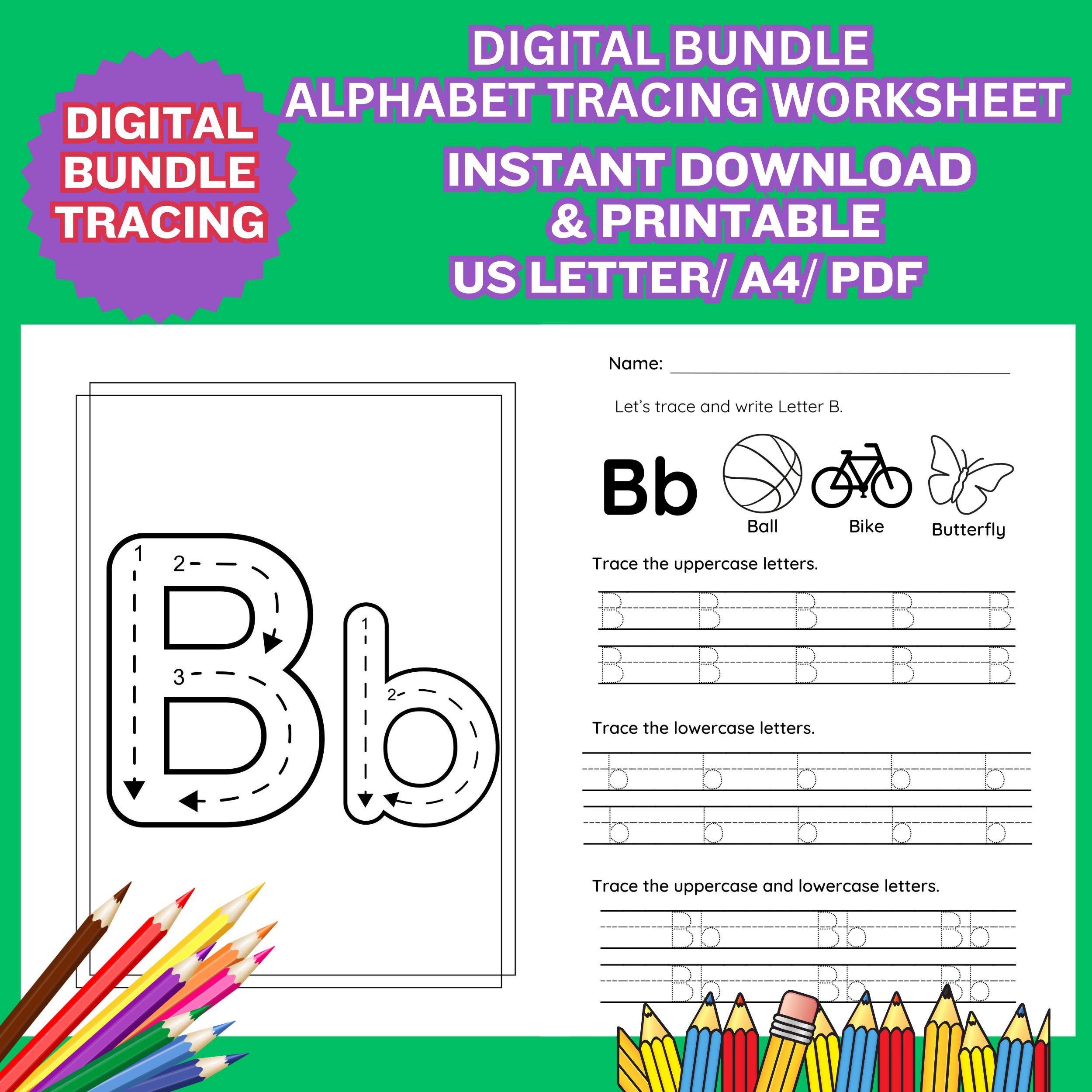 Worksheet Tracing Alphabet Writing ABC Tracing Printable Worksheet ABC ...