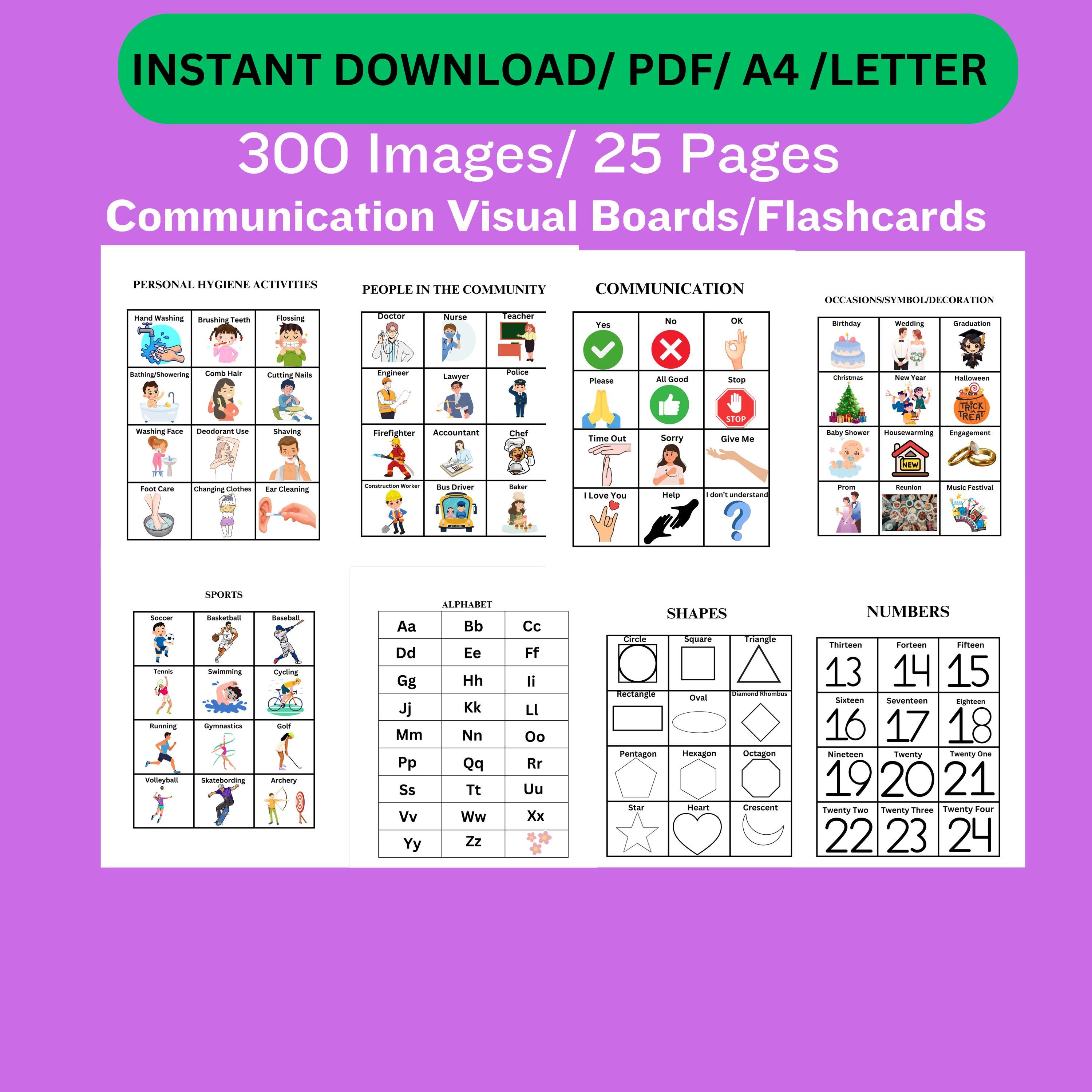 Communication Cards, Visual Cards, Daily Routine Cards, Visual Boards ...