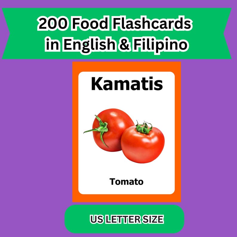 Filipino Food Flashcards: English-tagalog Bilingual Learning (digital ...