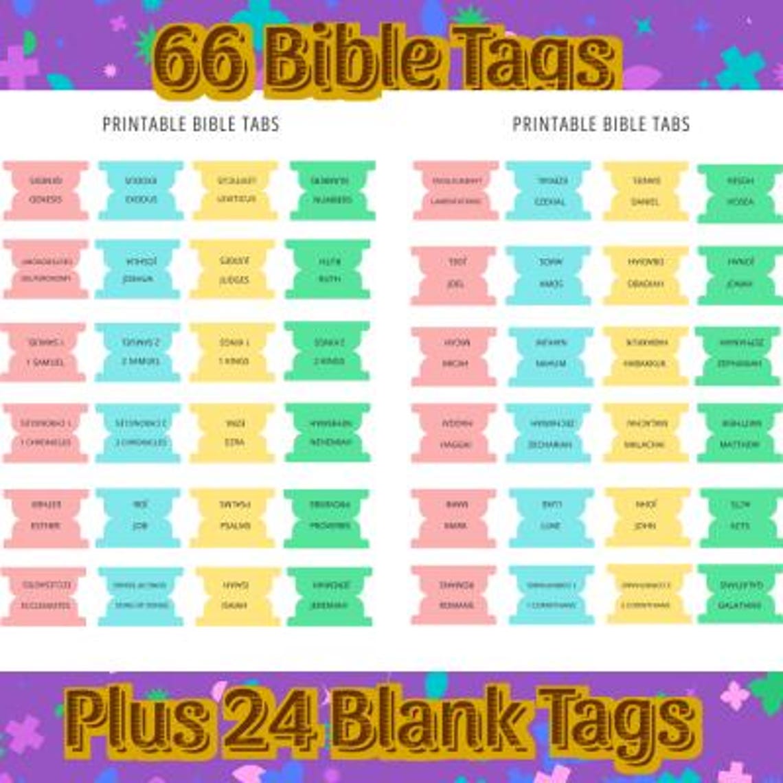 Printable Bible Tab, Bible Label, Bible Tags, Bible Pull Tabs, Books of ...