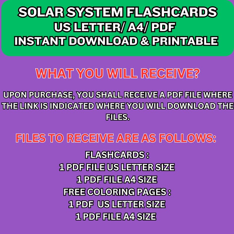 Solar System Flash Card for Kids Flashcard Solar System Planets ...