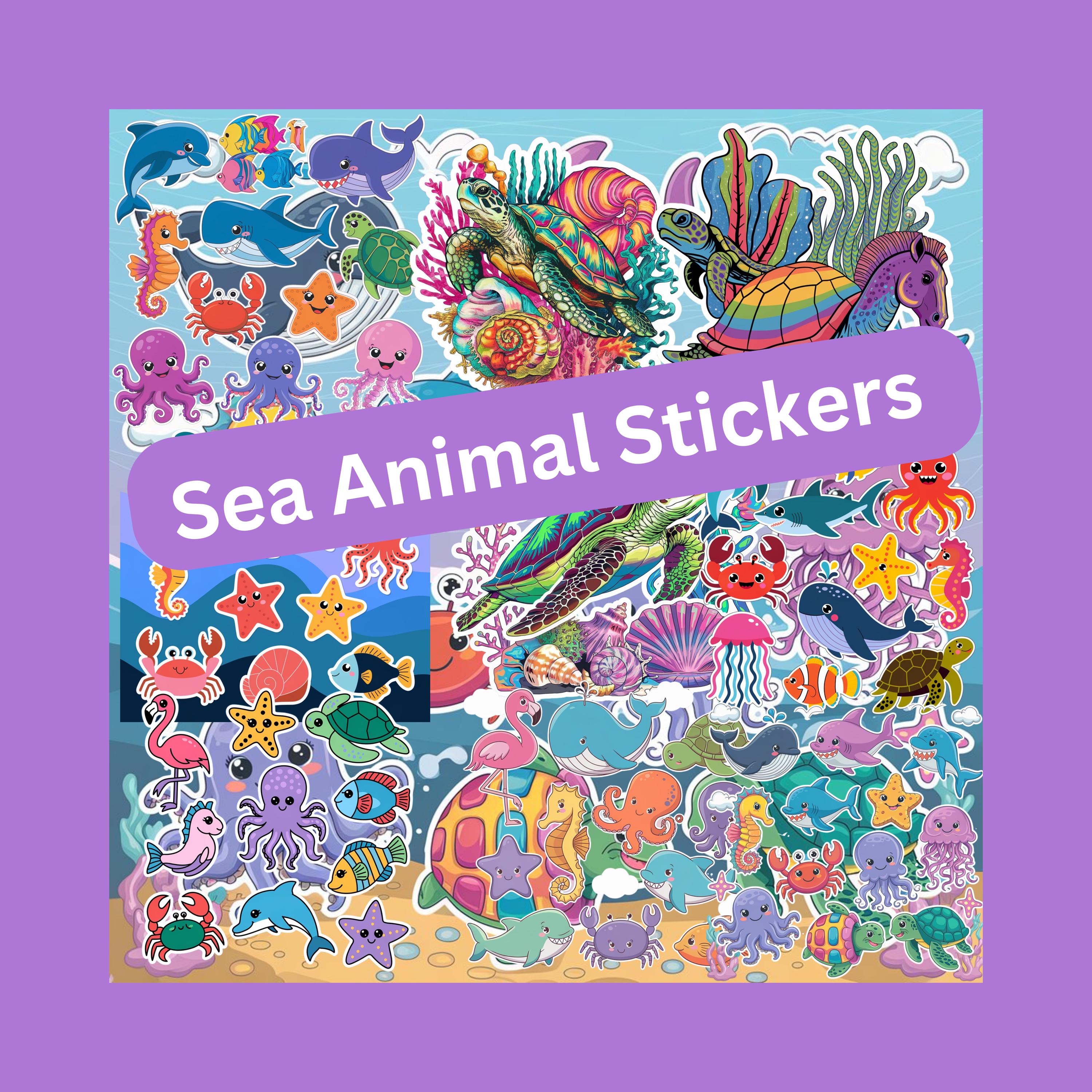 60 Sea Animal Sticker Under the Sea, Ocean Clip Art, Ocean Animal Sea ...