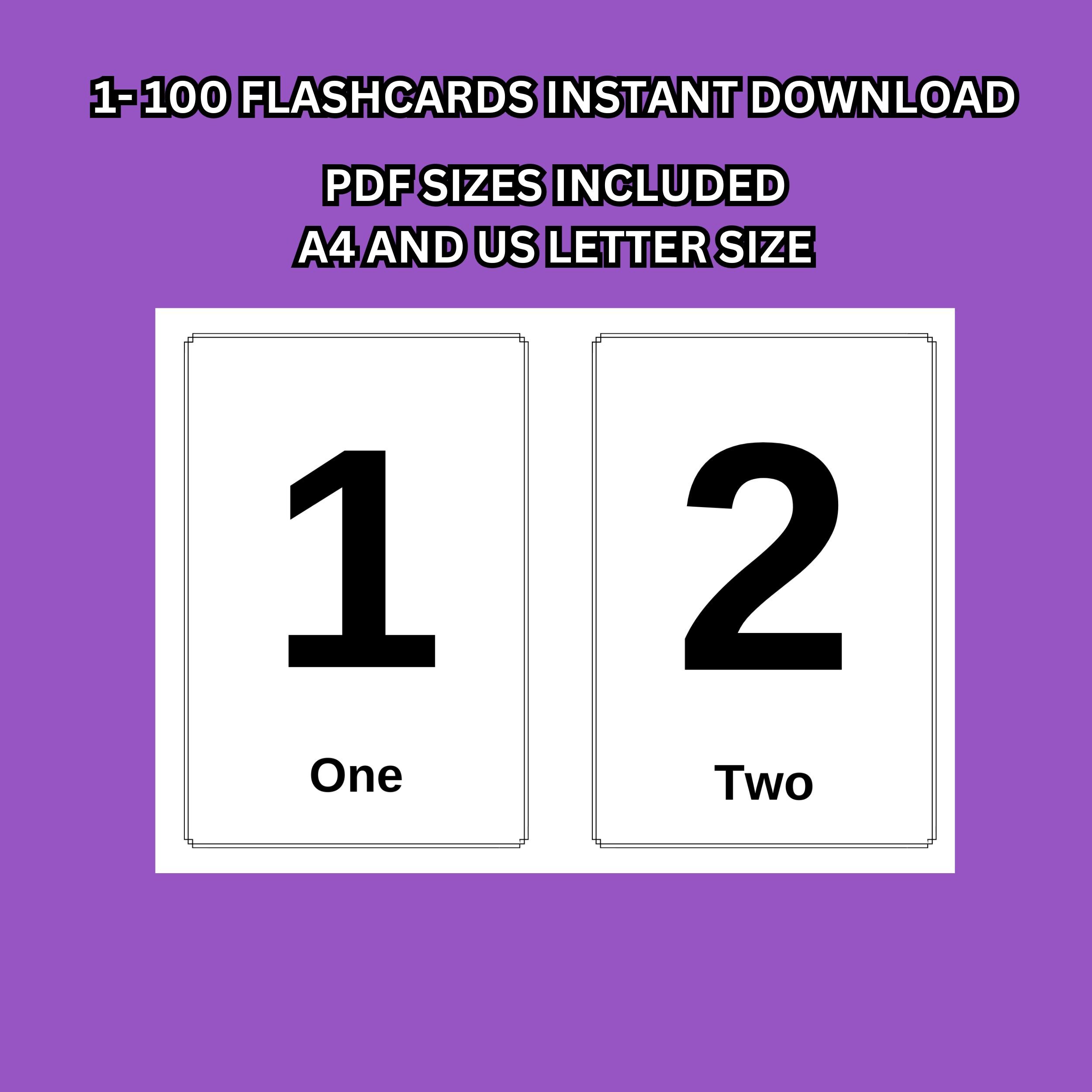 Number Flashcards 1-100 Flashcards Counting Number Flashcard for ...