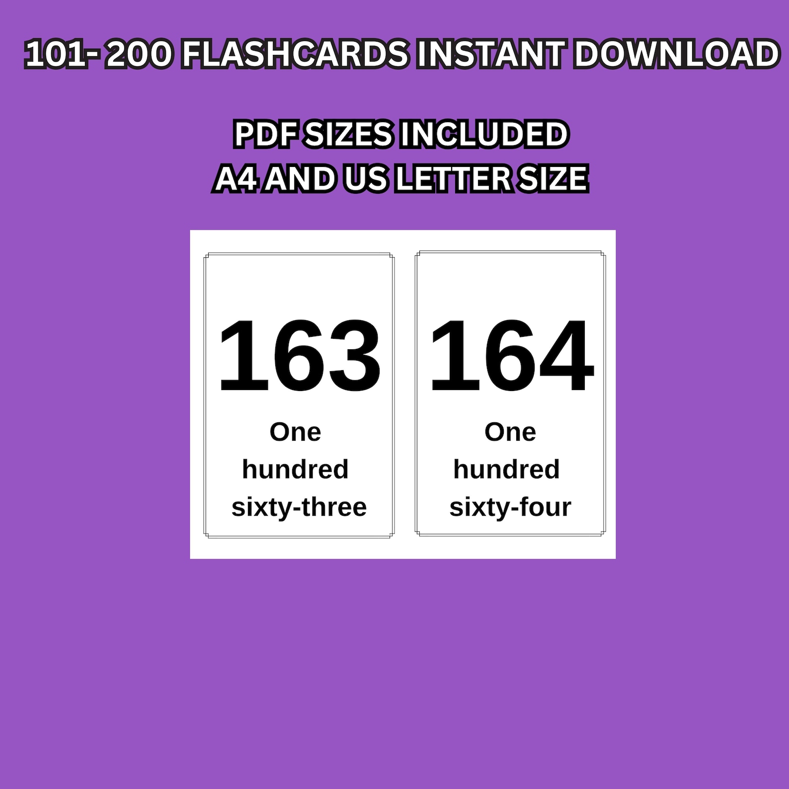 Number Flashcard 101-200 Flashcards Counting Number Flashcard Learning ...
