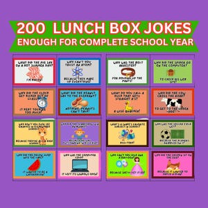 200 Funny Lunch Box Jokes for Kids: Printable School Year Fun (PDF ...