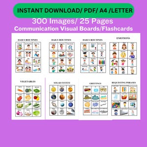 Communication Cards, Visual Cards, Daily Routine Cards, Visual Boards ...