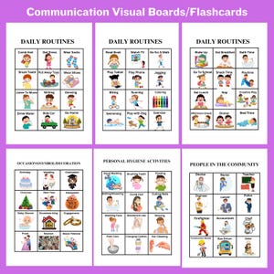Communication Cards, Visual Cards, Daily Routine Cards, Visual Boards ...