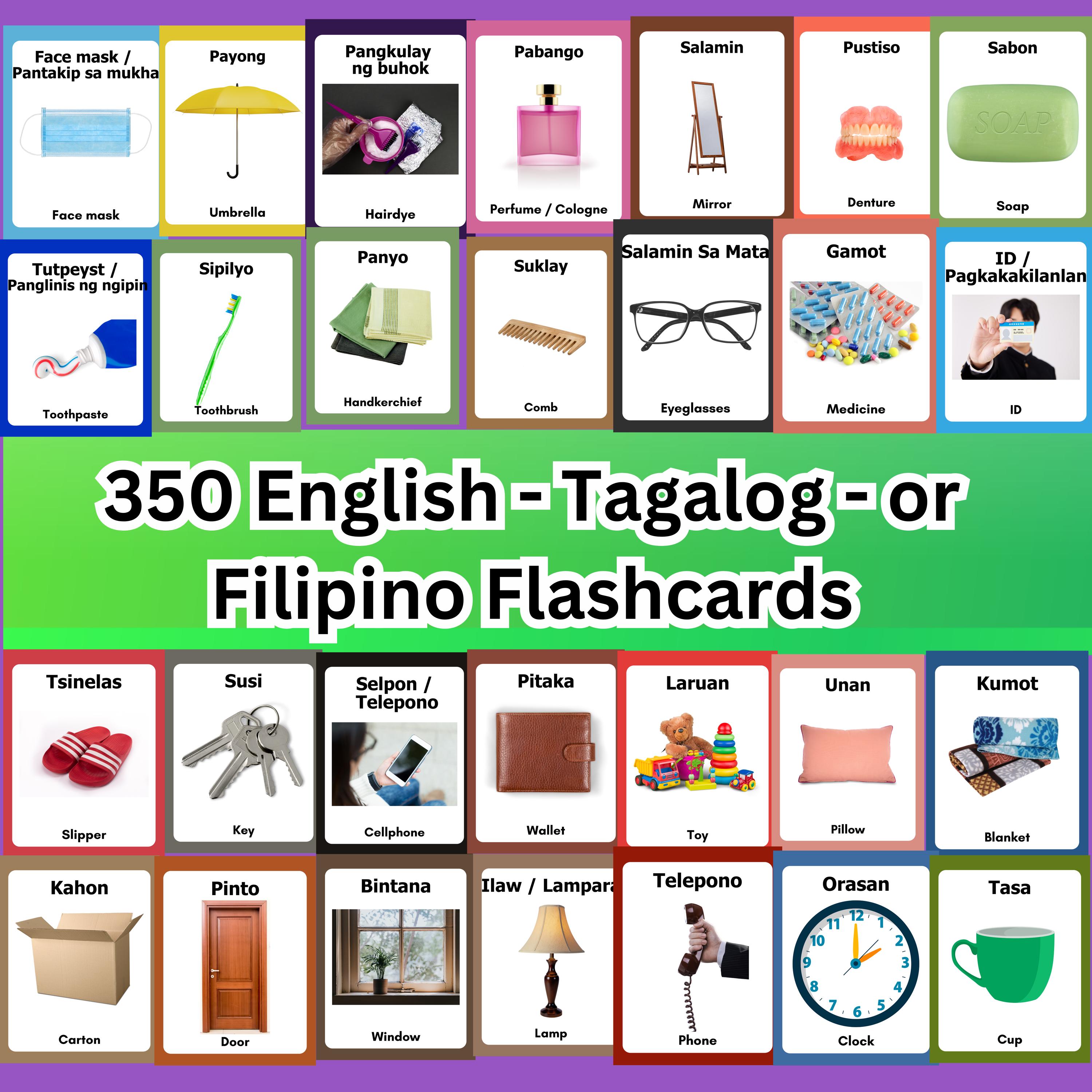 Tagalog English Flashcards: Bilingual Learning for Kids (PDF Download ...