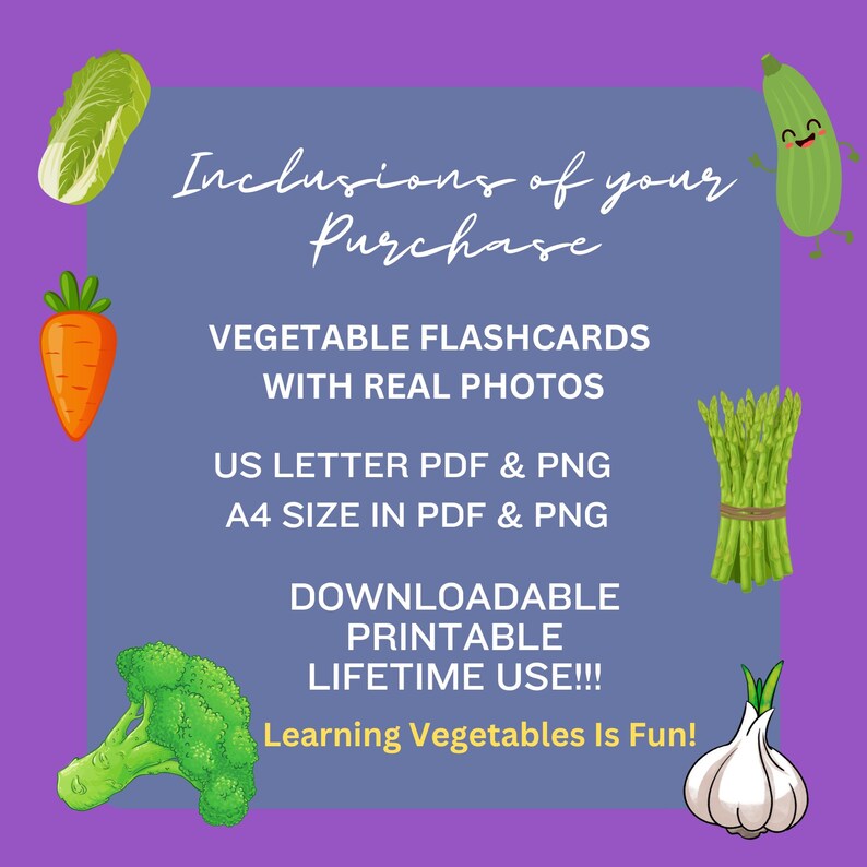 Vegetable Alphabet Flashcards: Toddler Learning ABC (PDF & PNG) - Etsy