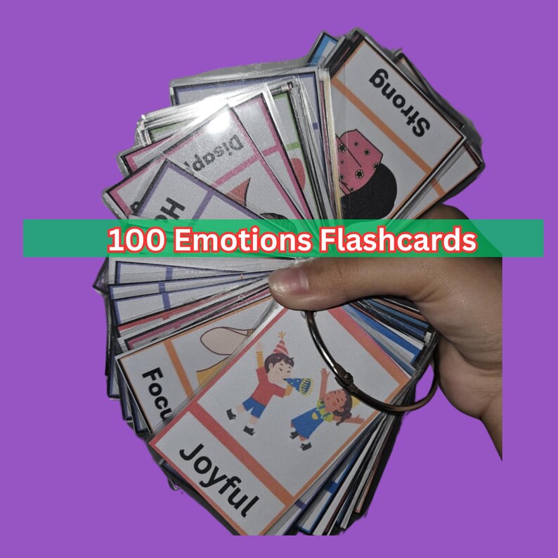 100 Emotions Flashcards: Printable Educational Tool (PDF) - Etsy