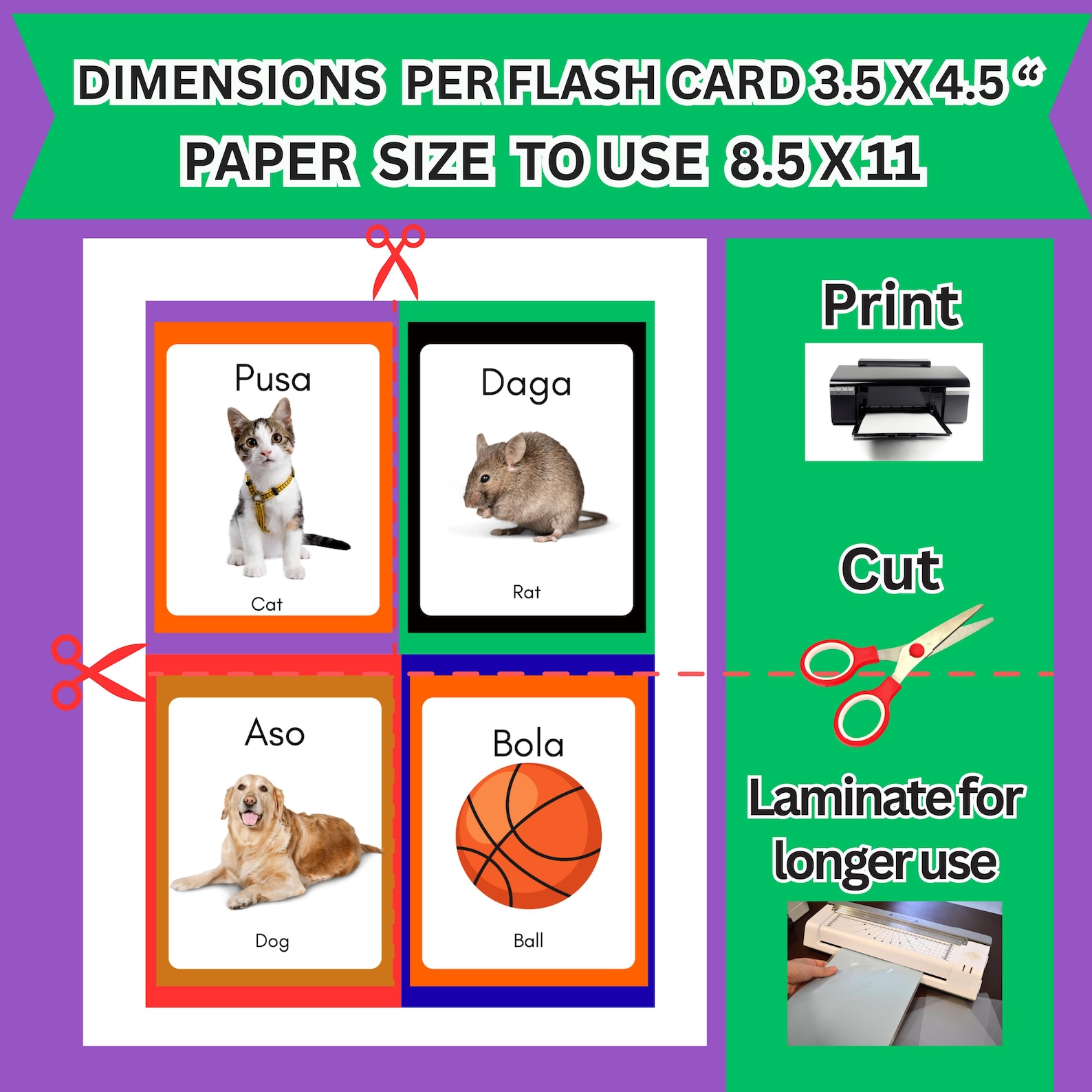 Tagalog English Flashcards: Bilingual Learning for Kids (PDF Download ...