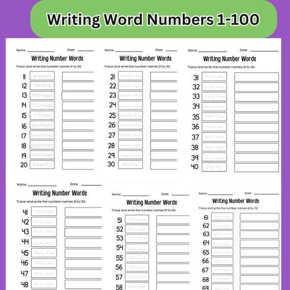 Hoja De Trabajo Para Escribir Números Como Palabras Hojas De