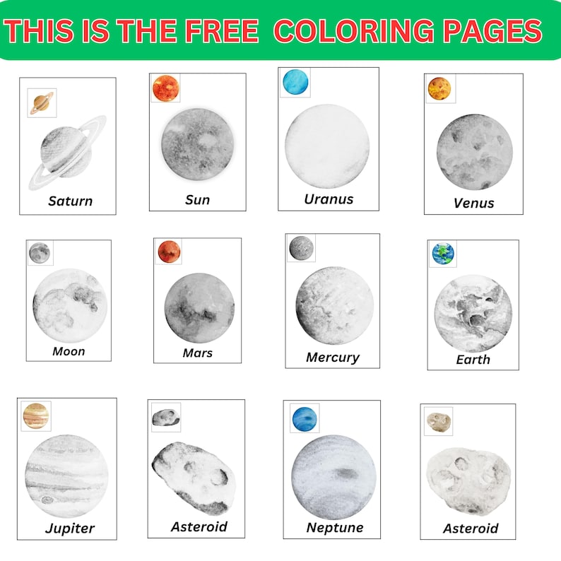 Solar System Flashcard for Kids Flashcard Solar System Planets ...