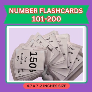 Number Flashcard 101-200 Flashcards Counting Number Flashcard Learning ...