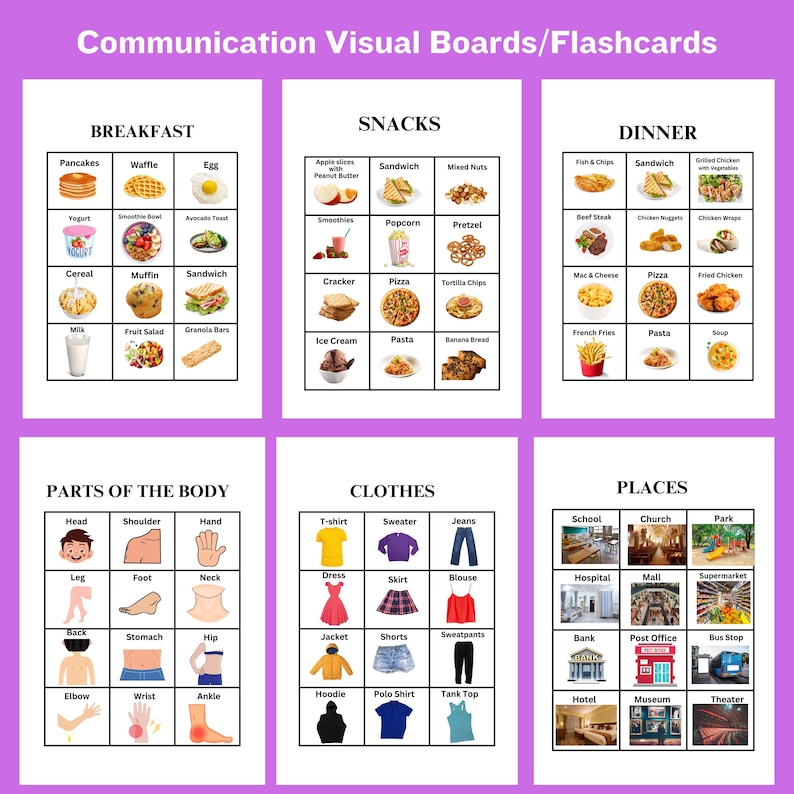 Communication Cards, Visual Cards, Daily Routine Cards, Visual Boards ...
