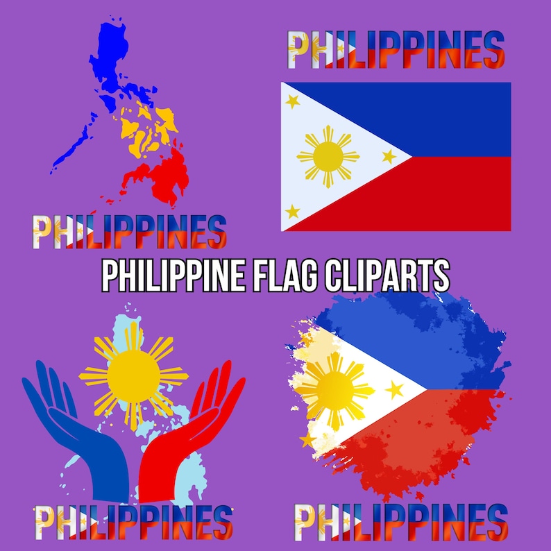 Philippine Flag Clipart: High-res PNG Bundle for Sublimation - Etsy