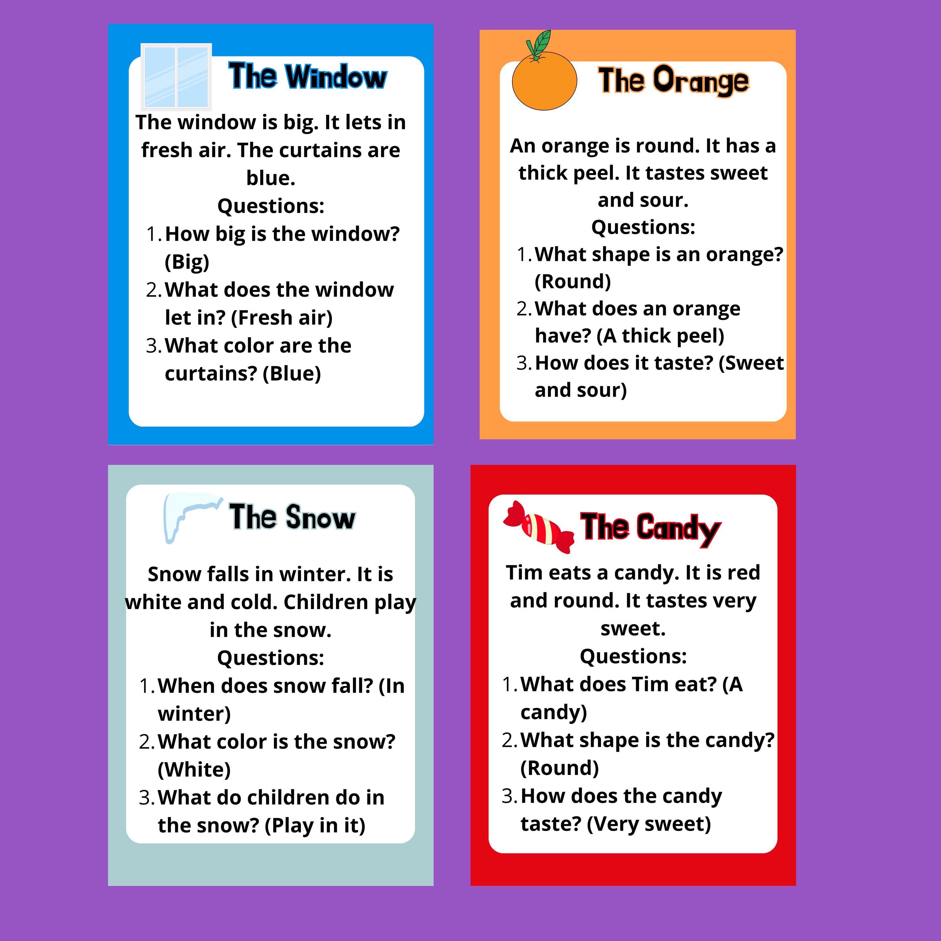 Short Story for Kindergarten, Kids Short Story, Reading Comprehension ...