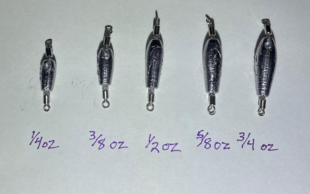 In-line Sinkers (3 Pack) 1/4, 3/8, 1/2, 5/8, 3/4 Oz - Etsy