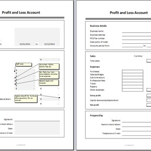 Profit and Loss Account Template - Etsy