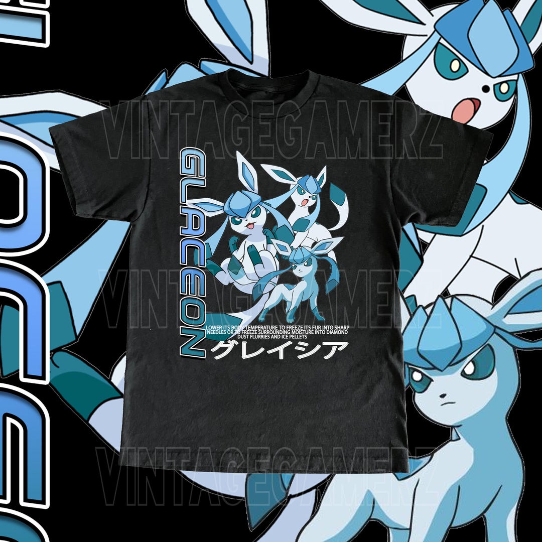 Vintage Glaceon Shirt - Custom Vintage Design High Quality Tee Fan Gift ...