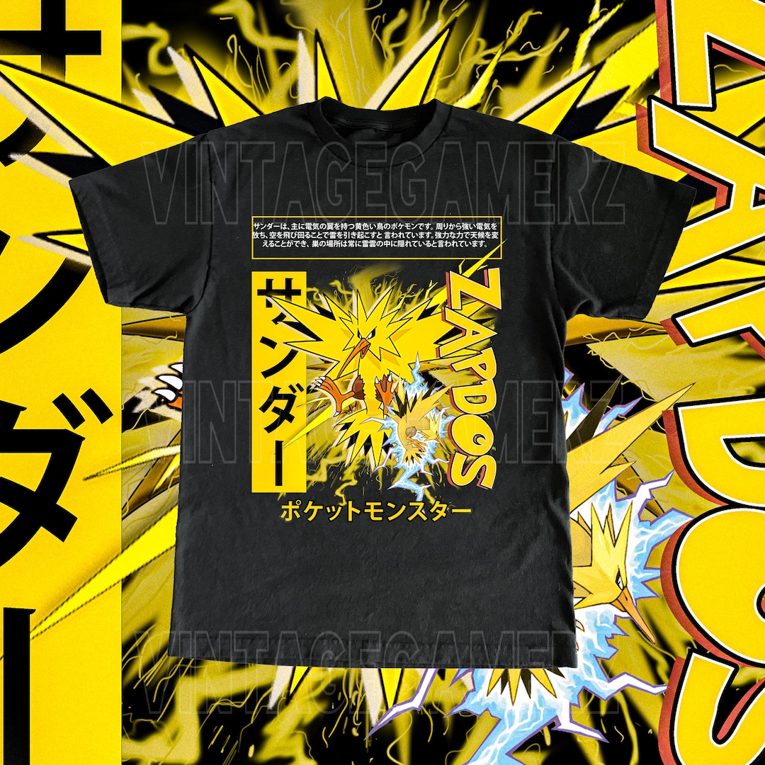 Vintage Zapdos Shirt - Custom Vintage Design High Quality Tee Fan Gift ...