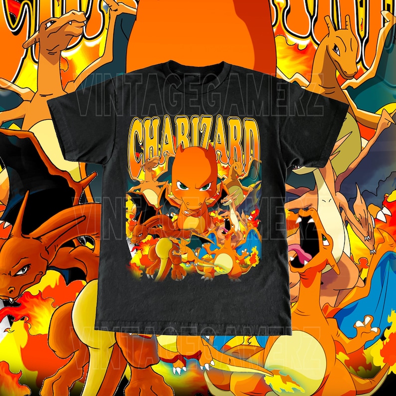 Charizard Shirt - Custom Vintage Design High Quality Tee Fan Gift Idea ...
