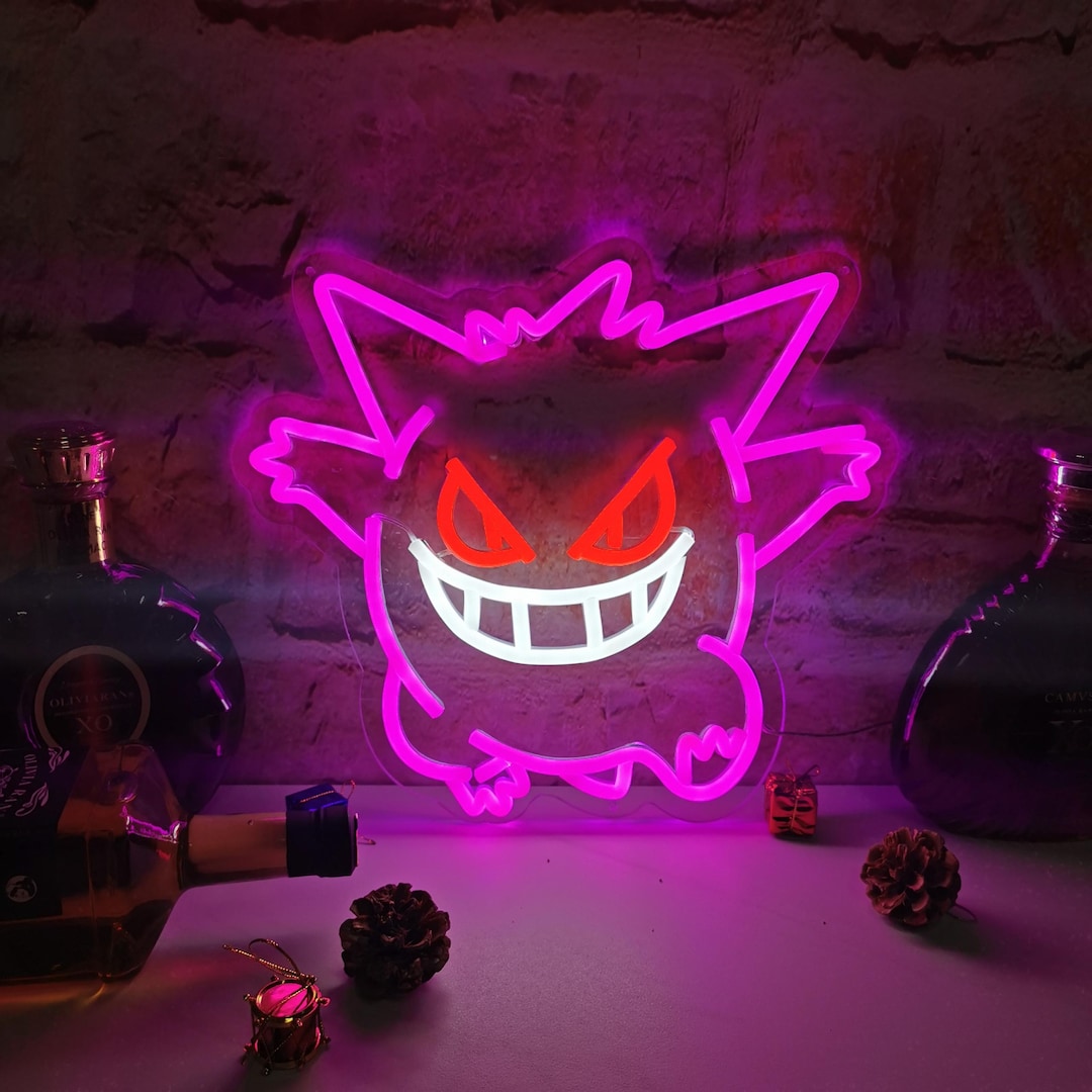 Gengar Neon Sign,anime LED Light,gengar Neon Sign,anime Lover Dorm Wall ...