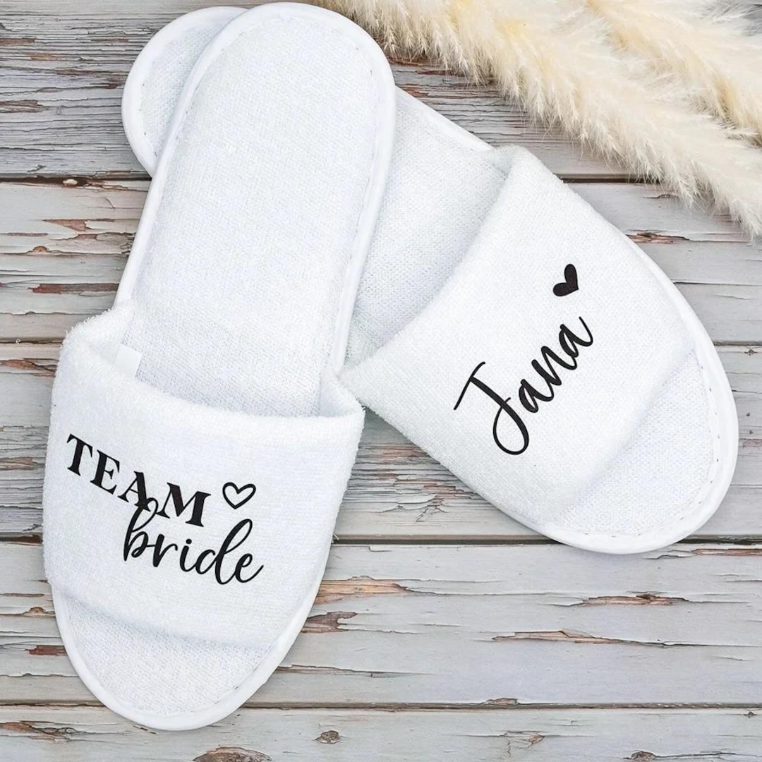 Personalized Slippers for Women | Bachelorette Party Gift | Custom Name ...