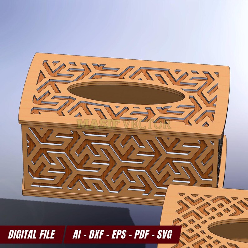 Laser Cut Files - Rectangular Tissue Box With Sliding Cover - 5 ...