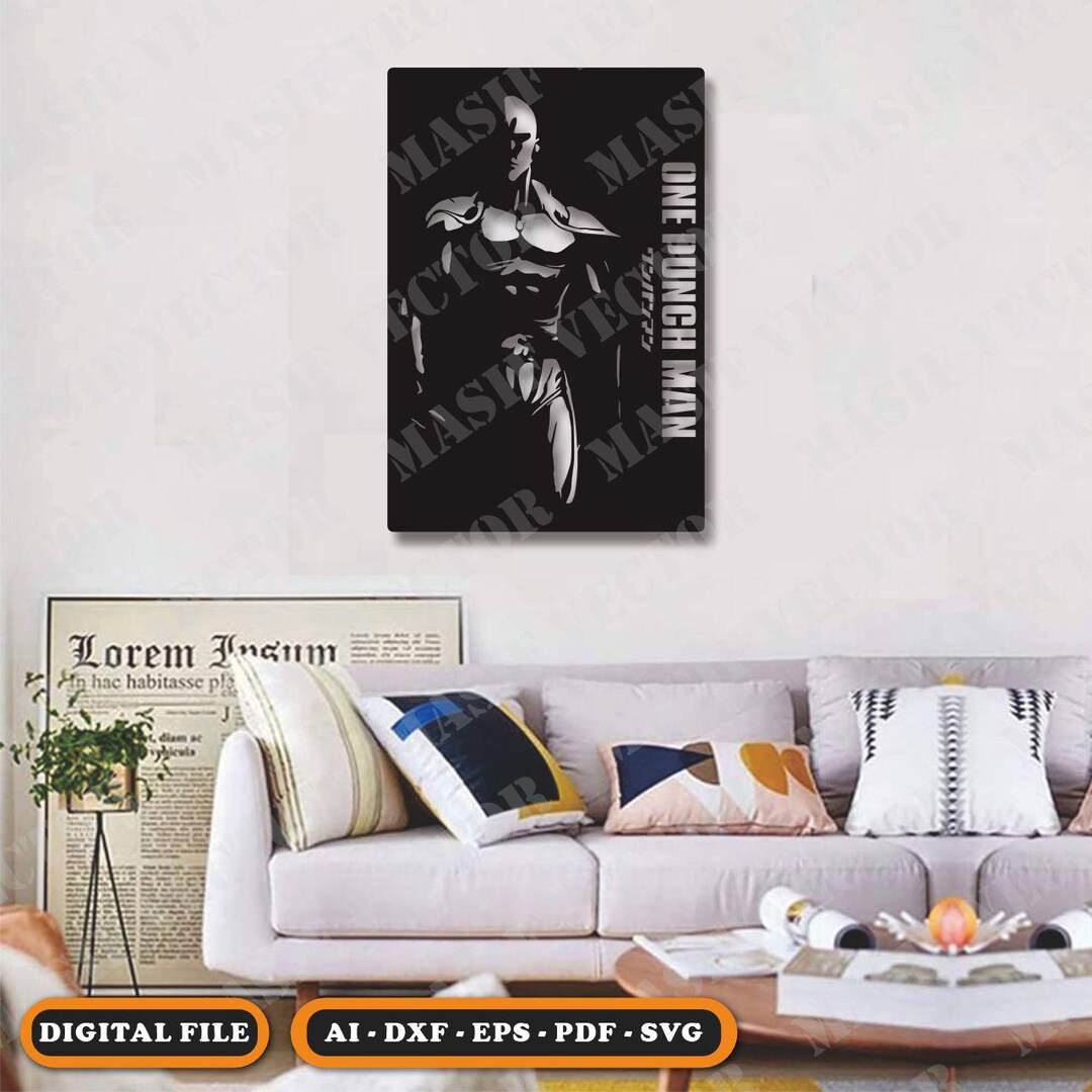 Vector Files Saitama One Punch Man Wall Art Tshirt - Etsy
