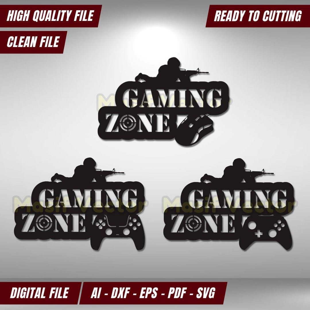 Laser Cut Files - Wall Art Decor Gaming Zone War - Etsy